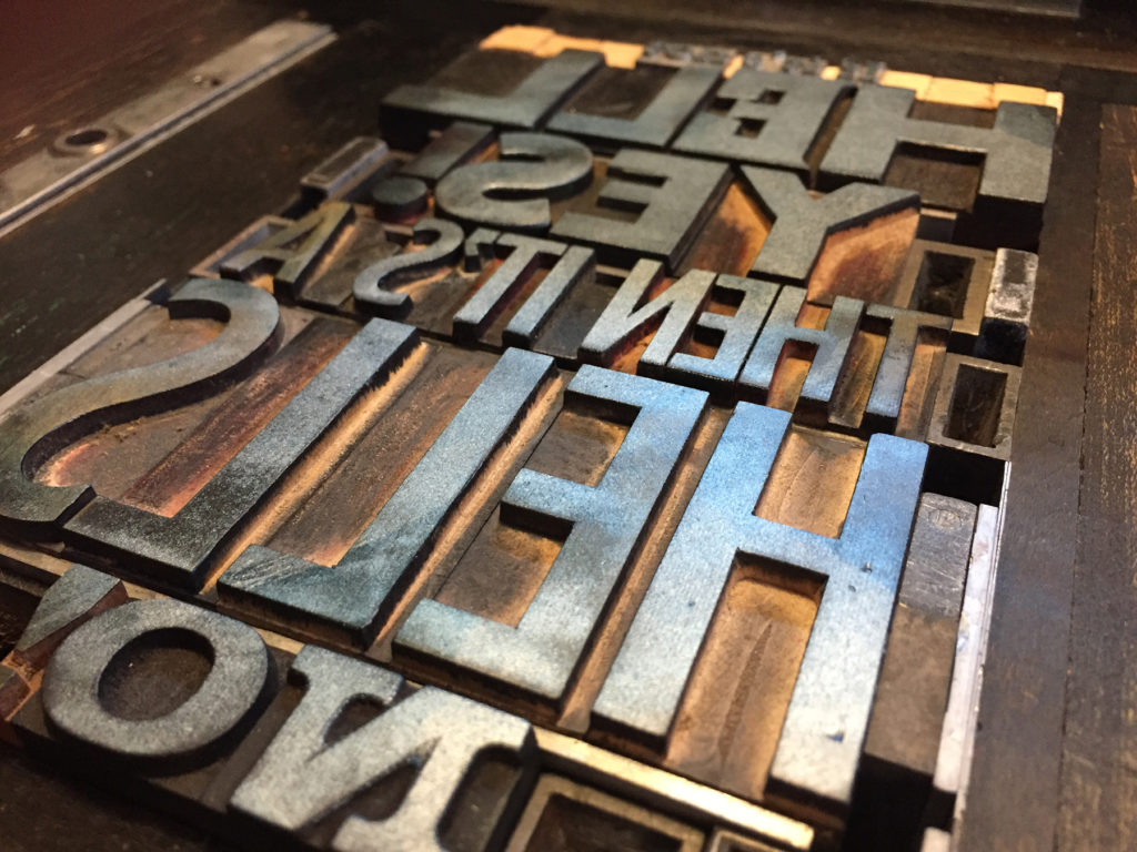 GENUINE LETTERPRESS PRINTING - Original artwork using artful typography